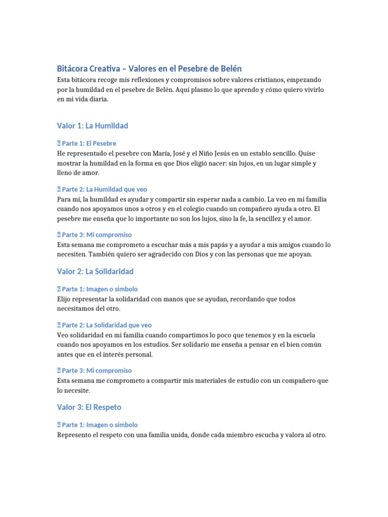 Bitacora_Creativa_Valores | PDF | Gratitud | Perdón