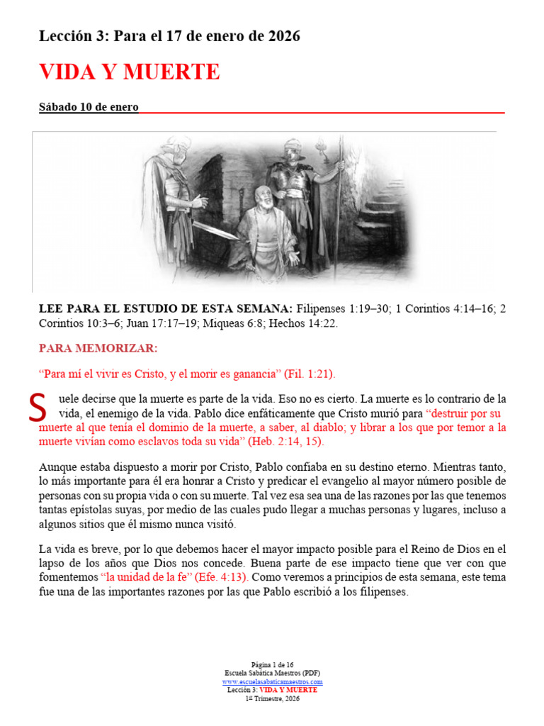 Lección 3: Vida y Muerte en Cristo | PDF | Cristo (título) | Epístola a ...