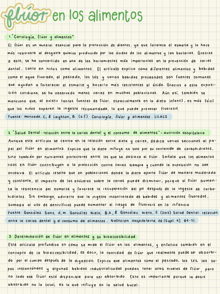Flúor en los alimentos | PDF | Alimentos | Dieta