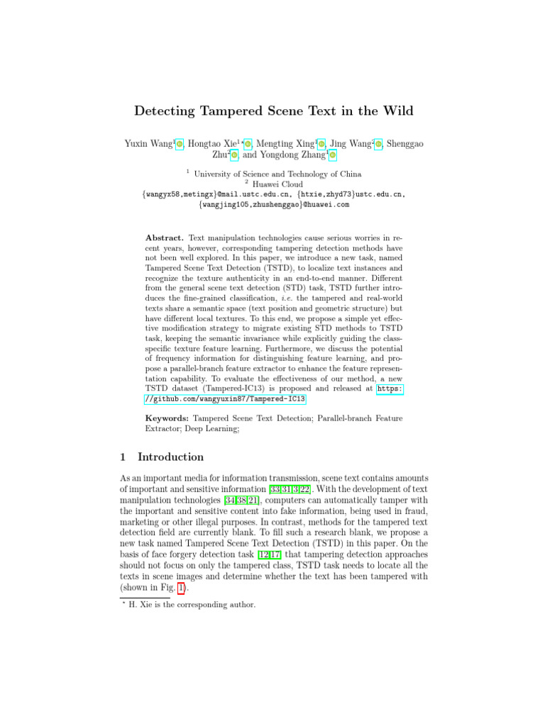 Detecting Tampered Scene Text in the Wild | PDF | Image Segmentation