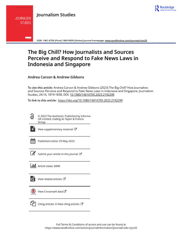 Impact of Fake News Laws in Asia | PDF | Censorship | Journalism