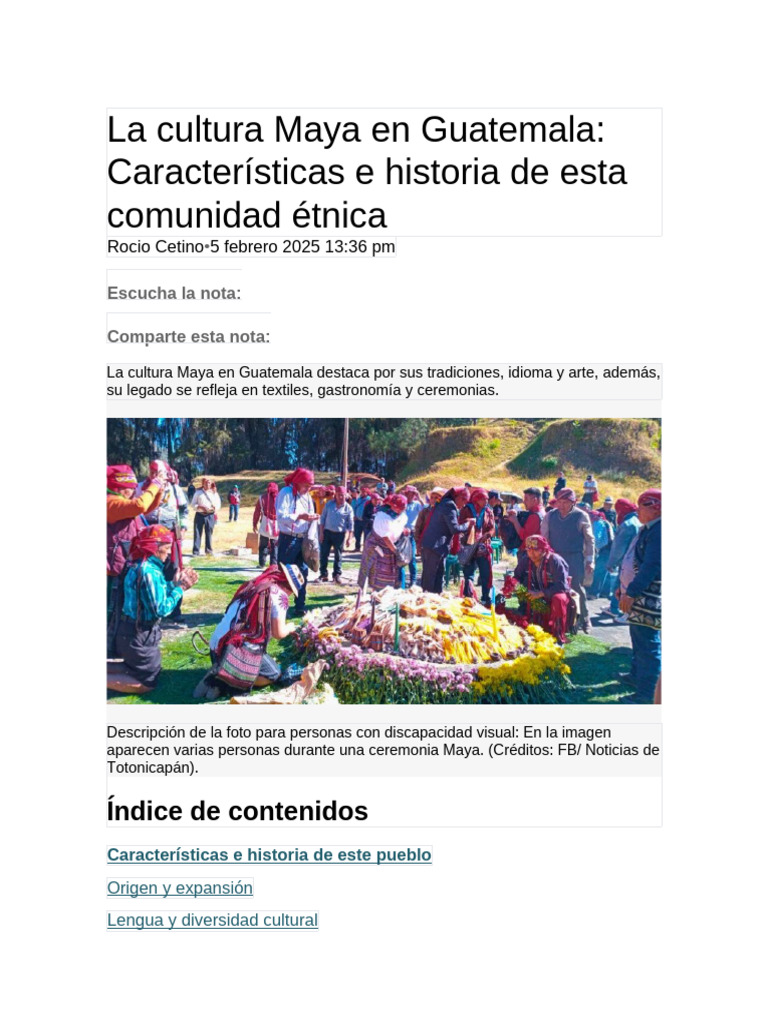 La Cultura Maya en Guatemala | PDF | Civilización maya | Guatemala