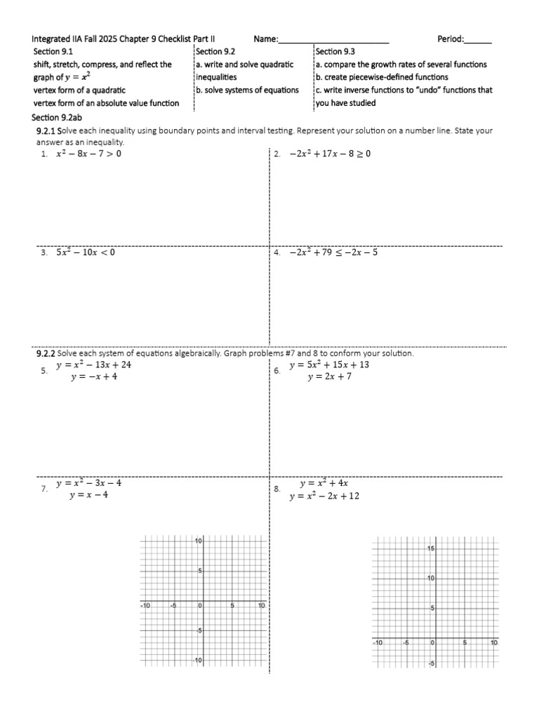 Chapter 9 Checklist Part II | PDF | Function (Mathematics ...