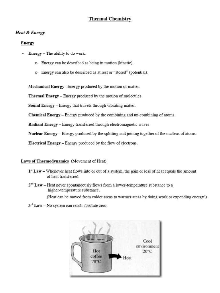 Notes Thermal Chemistry | PDF | Calorie | Heat