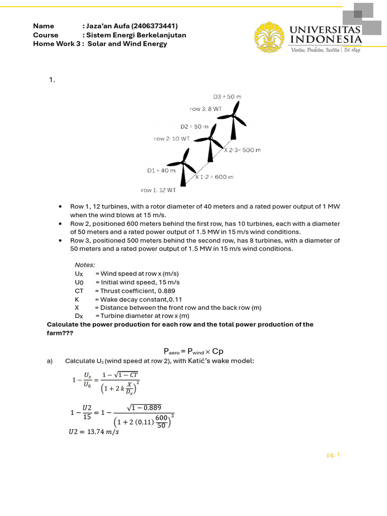 Solar and Wind Energy Power Calculations | PDF | Wind Turbine | Turbine