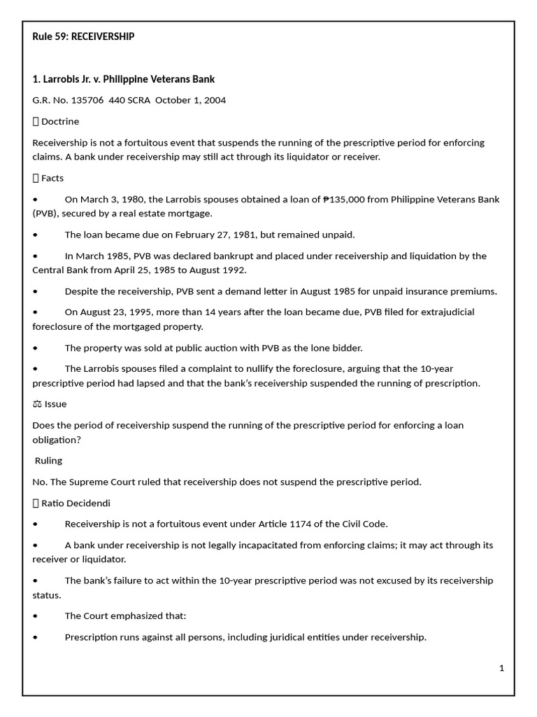 Rule 59 Receivership Cases | PDF | Bankruptcy | Lawsuit