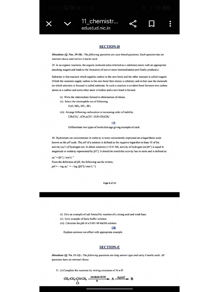 chemistry sample paper | PDF