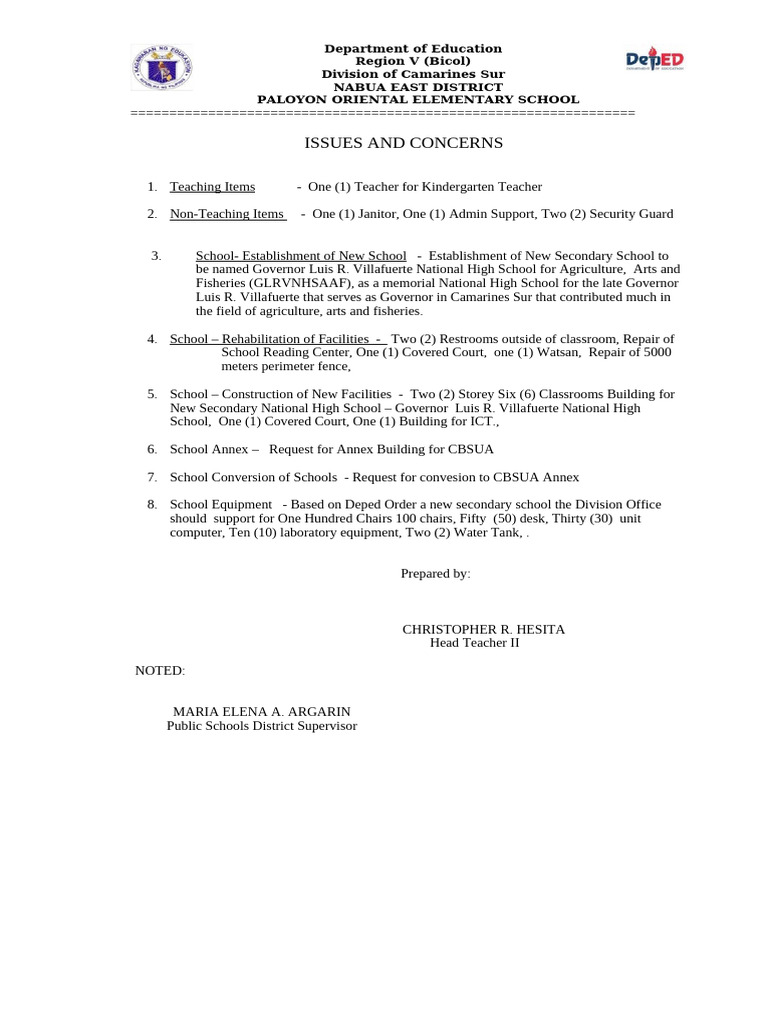 Issues and Concerns | PDF | Teachers