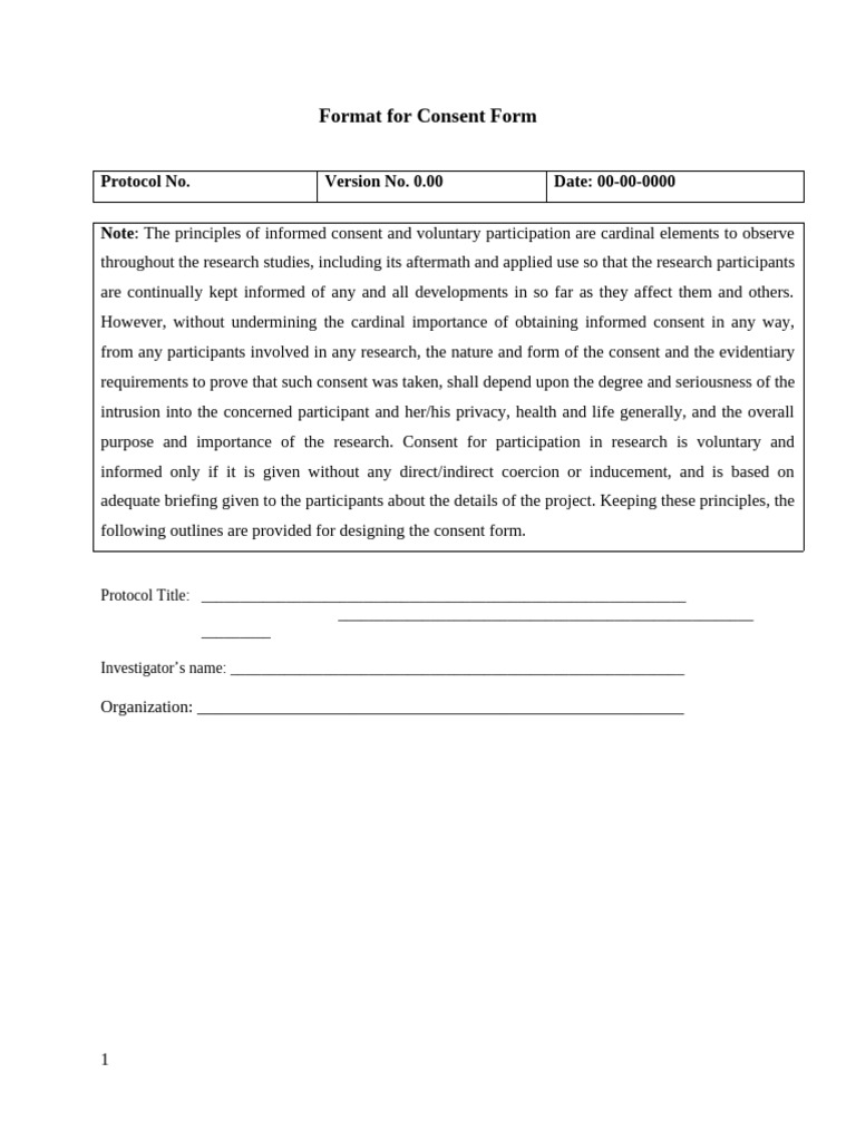 Research Consent Form Guidelines | PDF | Informed Consent | Patient