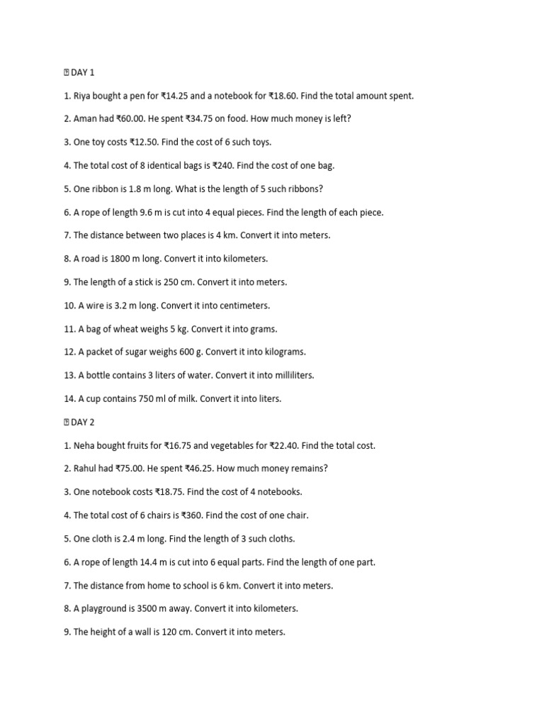 Self Study | PDF | Litre | Units Of Measurement