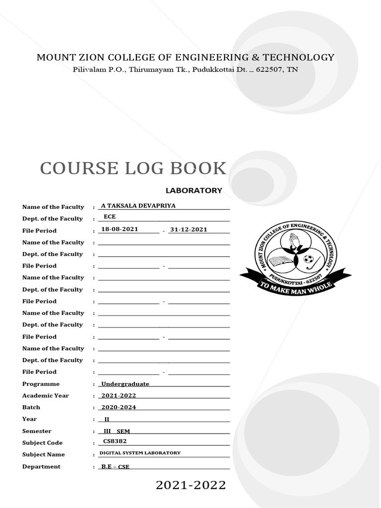 Course Log Book-lab Disl | PDF