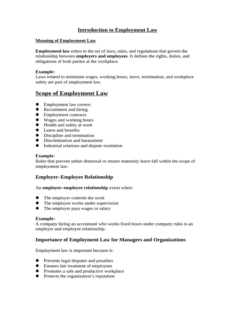 Understanding Employment Law Basics | PDF | Employment | Sexual Harassment
