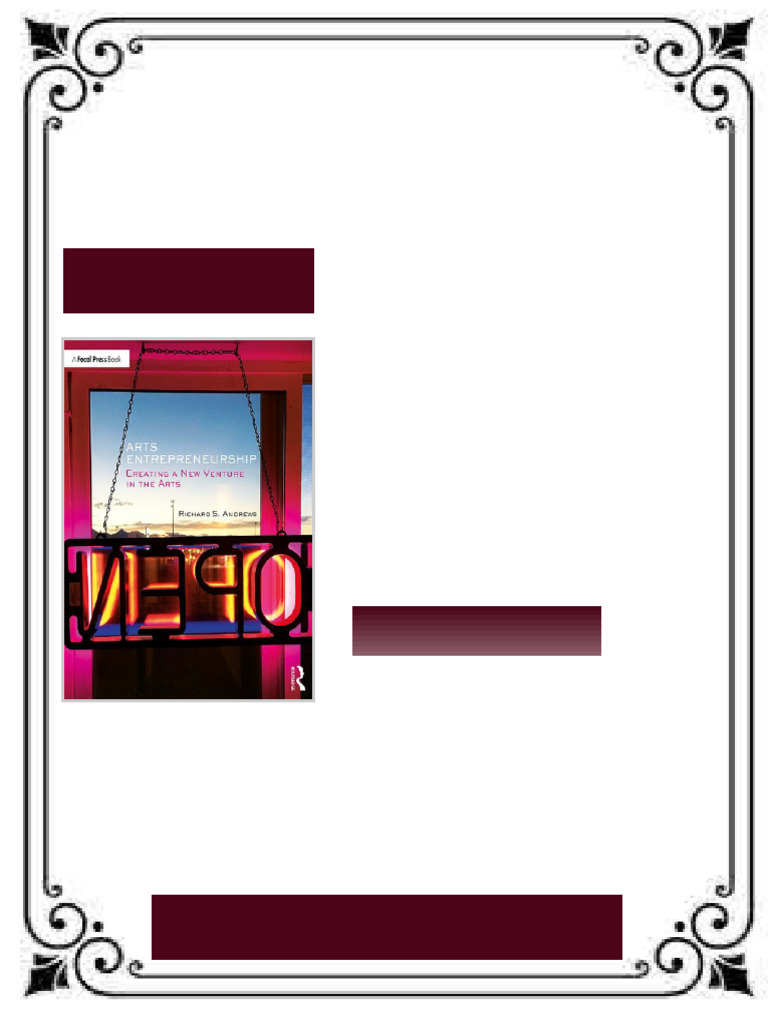 Arts Entrepreneurship Creating a New Venture in the Arts 1st Edition ...