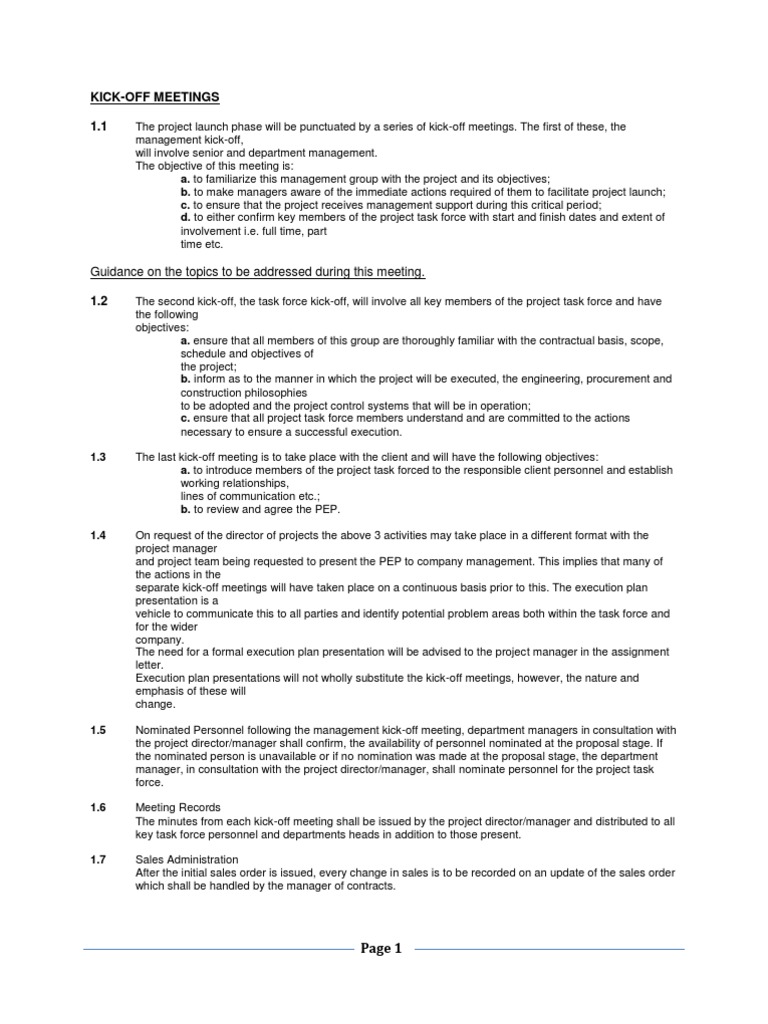 How To Do Kick Off Meeting | PDF | Project Manager | Business