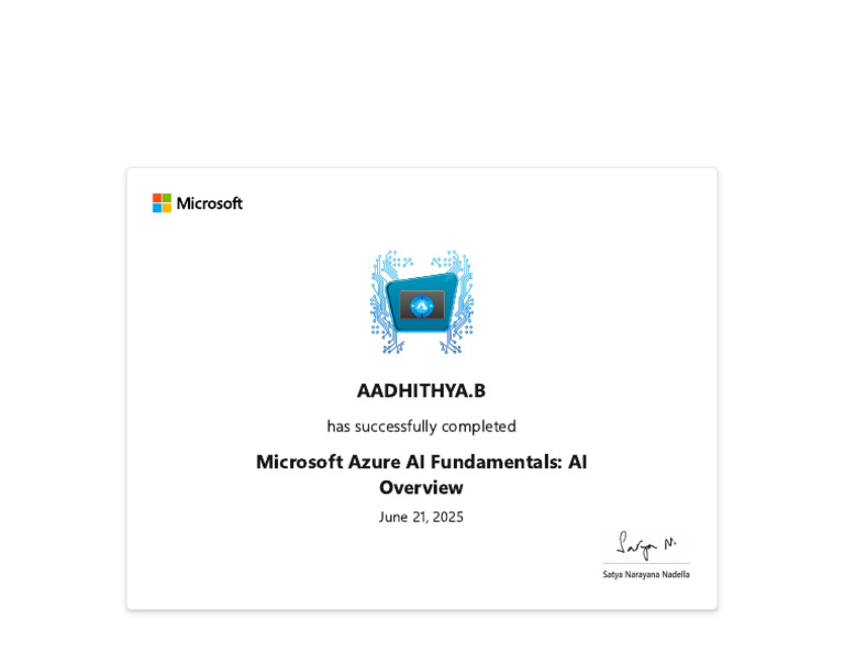 Achievements - Aadhithyab-8585 - Microsoft Learn | PDF