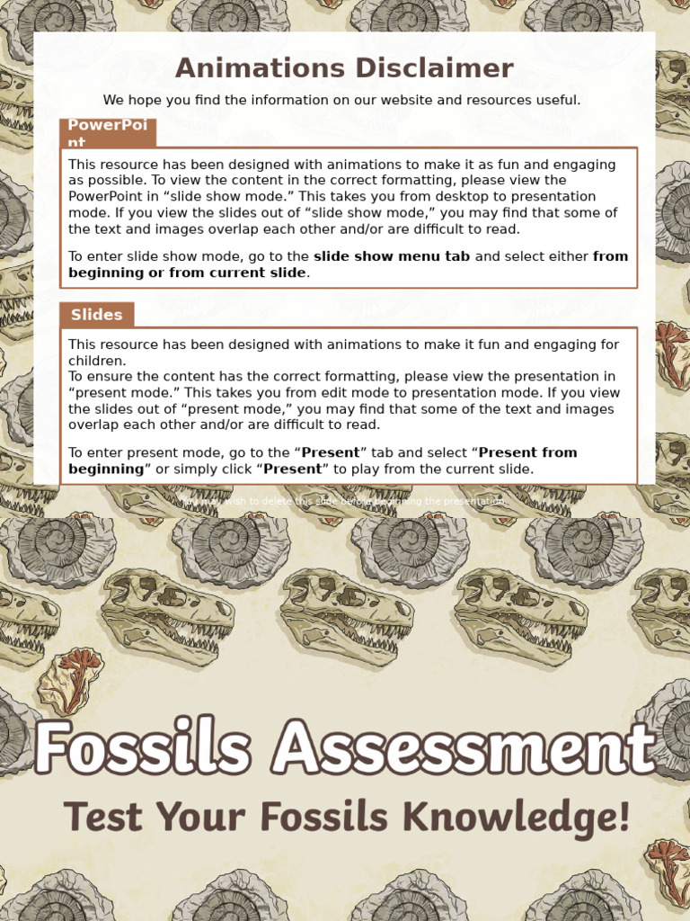 Fossils Assessment Powerpoint Google Slides Us S 1656611012 | PDF ...