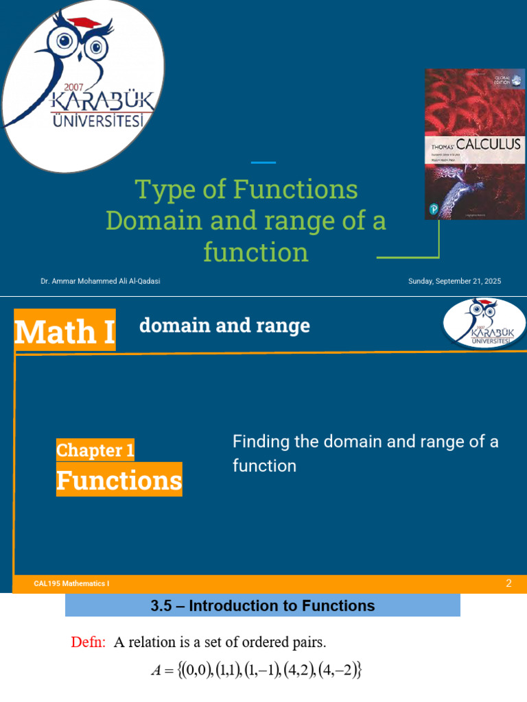 CAL195 Mathematics I - 02 | PDF | Function (Mathematics) | Polynomial