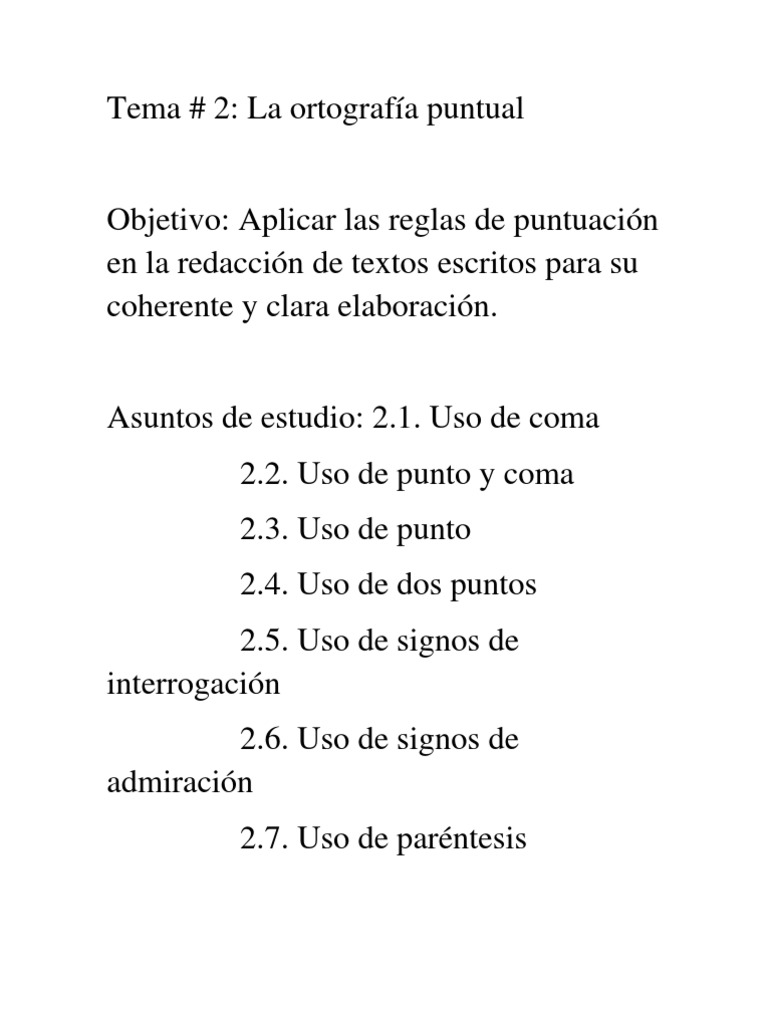 Tema Ortografia Puntual | PDF | Coma | Ensayos