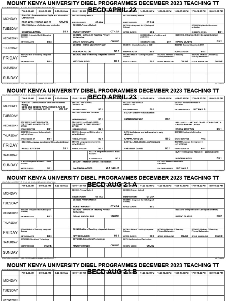 Dibel Updated Teaching Timetable - Dec 2023 | PDF | Cognition