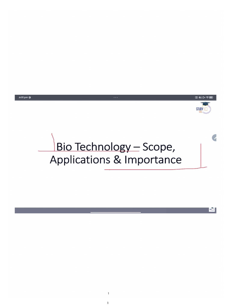 BIOTECHNOLOGY (Scope, Application.. | PDF