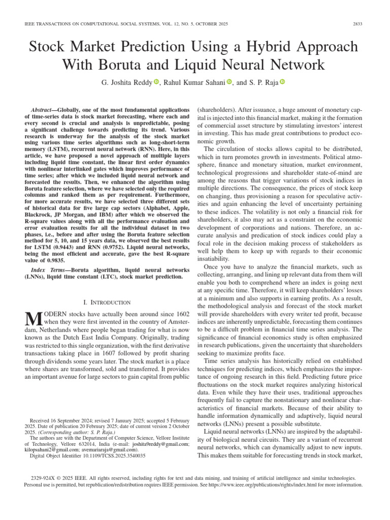 Stock Market Prediction with LNN and Boruta | PDF | Machine Learning ...