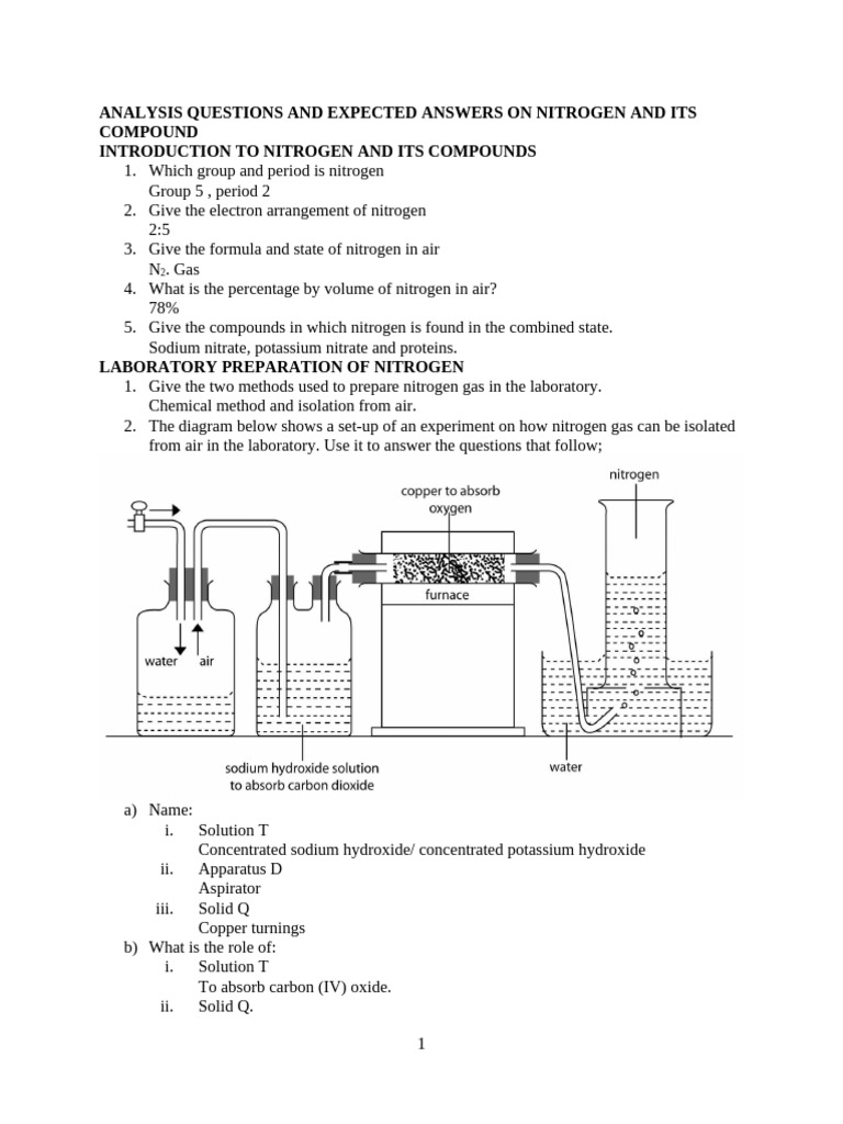 Nitrogen Compounds: Preparation & Properties | PDF | Nitric Acid | Nitrogen