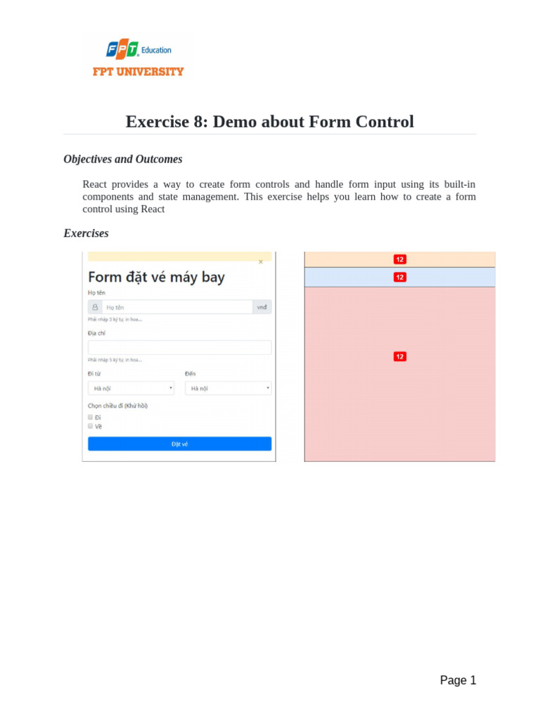 Exercise 8 - Demo About Form Controls | PDF