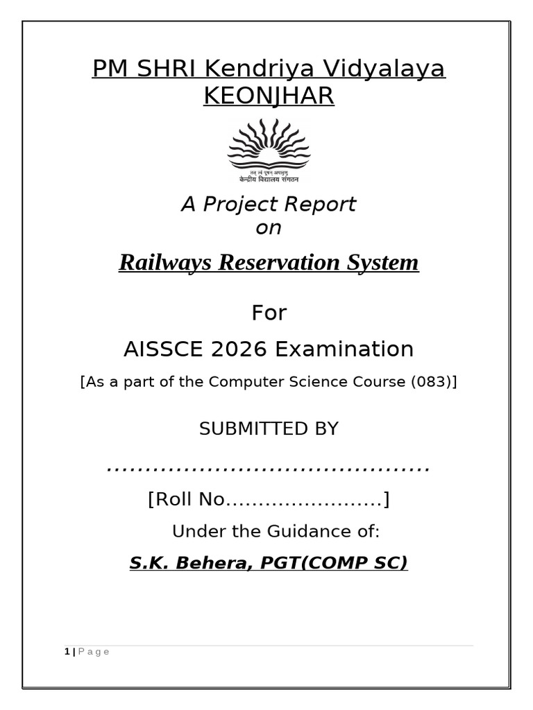 Railways Reservation System Project Report | PDF | Databases | Software