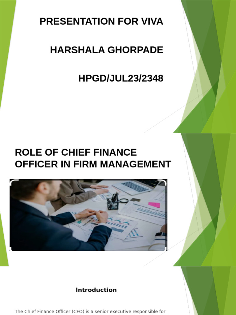 Harshala B Ghorpade final ppt | PDF | Chief Financial Officer ...