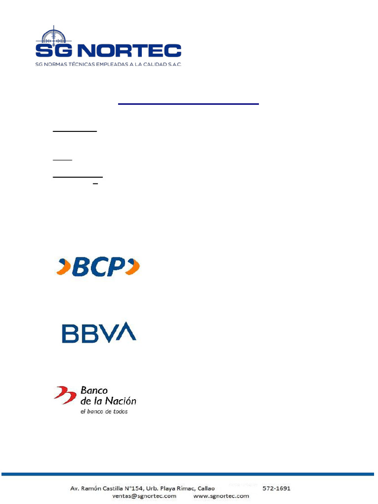 Cuentas Bancarias de SG Nortec SAC | PDF