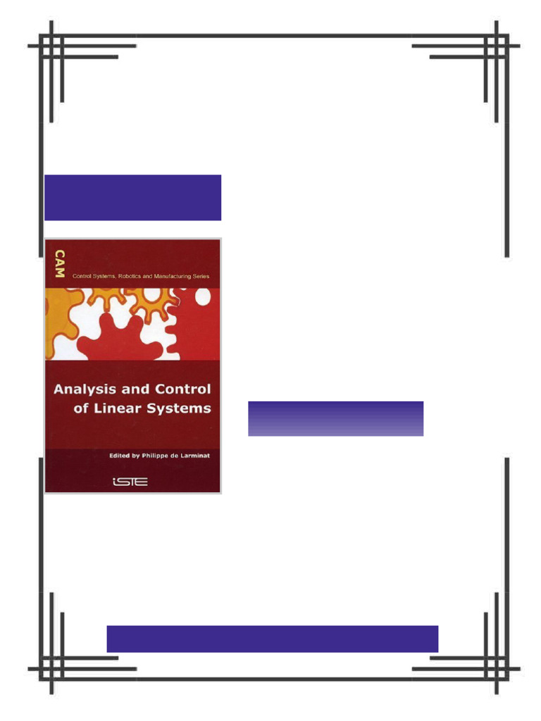 Analysis and control of linear systems Philippe De Larminat ebook easy-access version | PDF ...