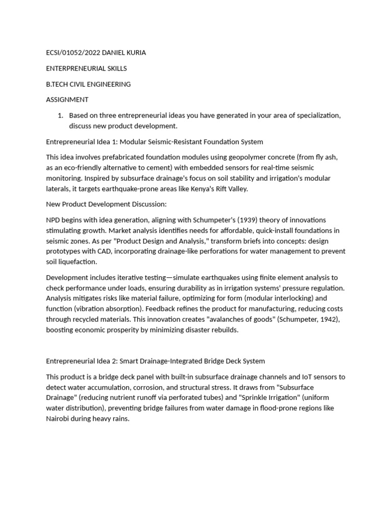 Assignment Tt | PDF | Drainage | New Product Development