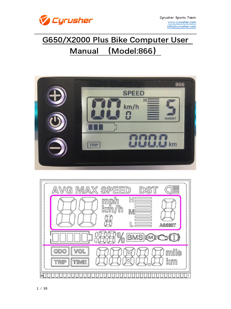 LCD-S866 Bike Computer Setting-G650-X2000 Plus | PDF | Transport ...