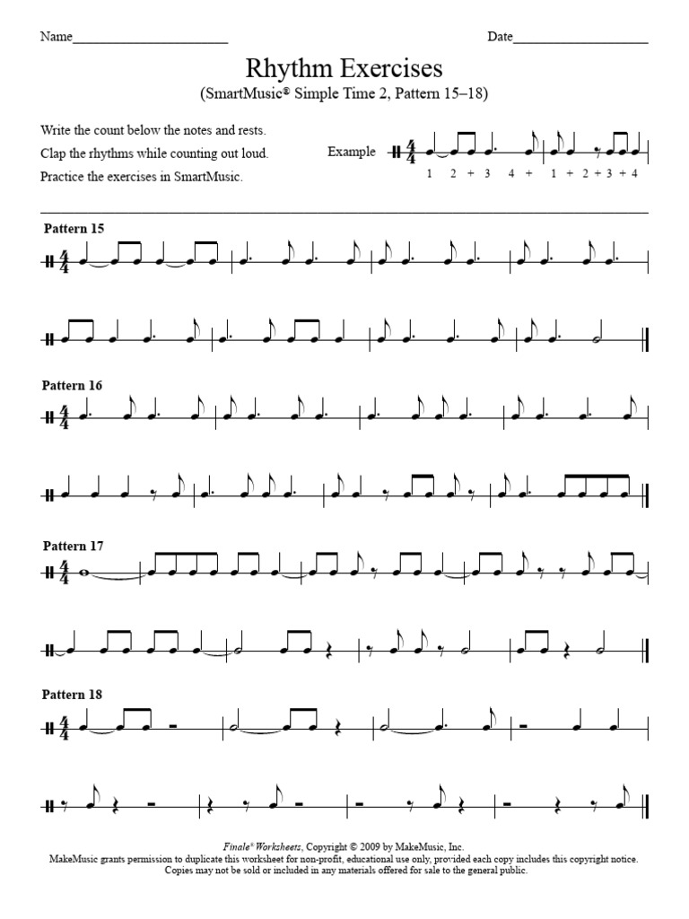 Rhythm Exercises for SmartMusic | PDF | Copyright Law | Freedom Of ...