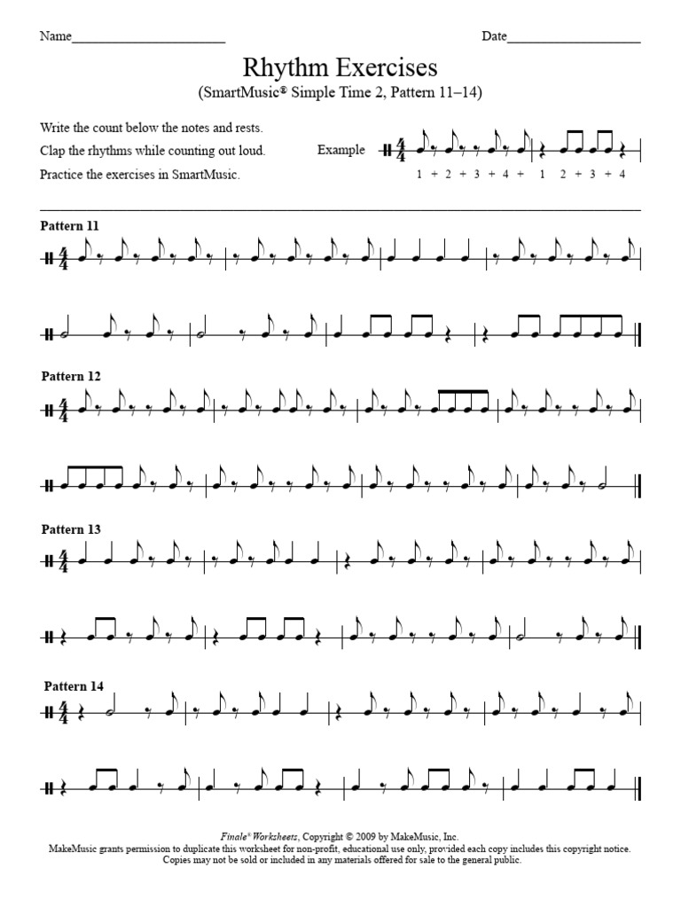 Rhythm Exercises for SmartMusic Users | PDF | Copyright Law | Freedom ...