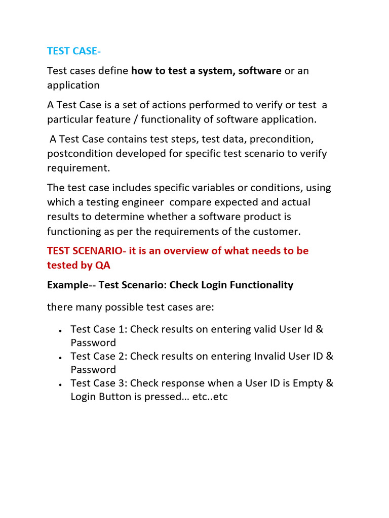 Comprehensive Guide to Test Cases | PDF | Software Testing | Software ...