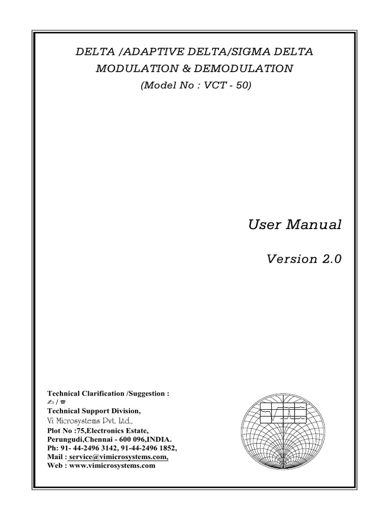 Delta Modulation User Manual VCT-50 | PDF | Electronics | Electrical ...
