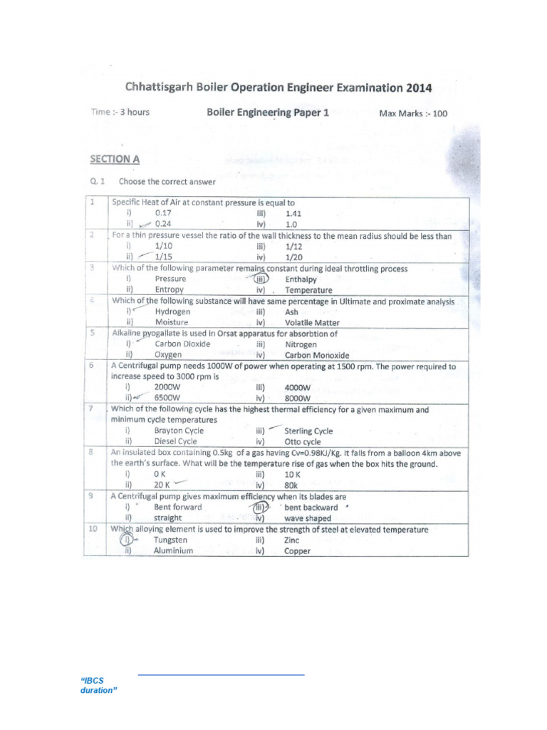 CG BOE 2014 Paper 1 Solution | PDF | Boiler | Gases