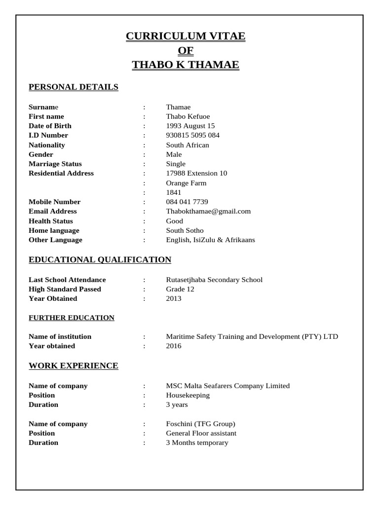 Thabo K Thamae | PDF | Linguistics