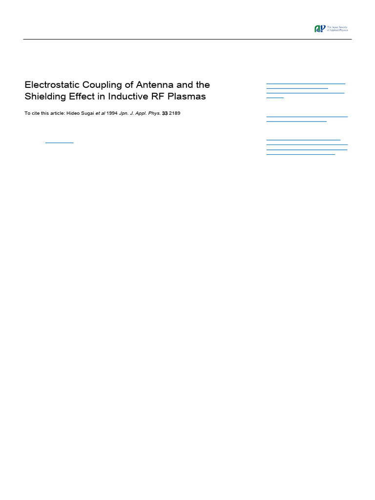 Coupling of Antenna and the Shielding in ICP-1995 | PDF