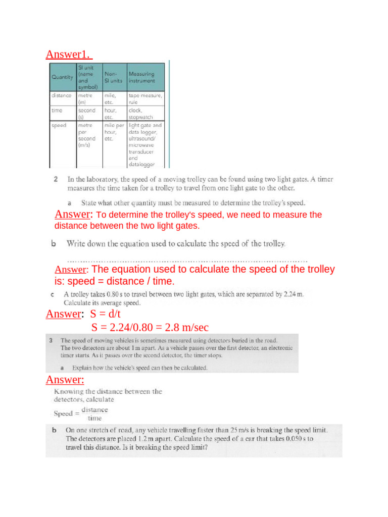 Calculating Speed and Forces in Physics | PDF | Force | Weight