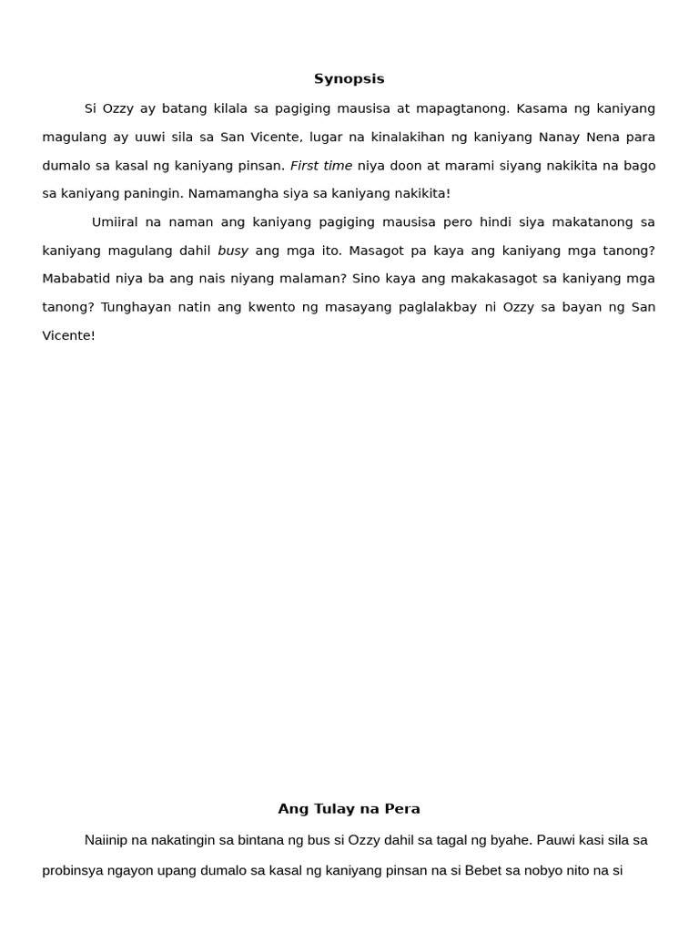 Ang Tulay Na Pera - Revised | PDF