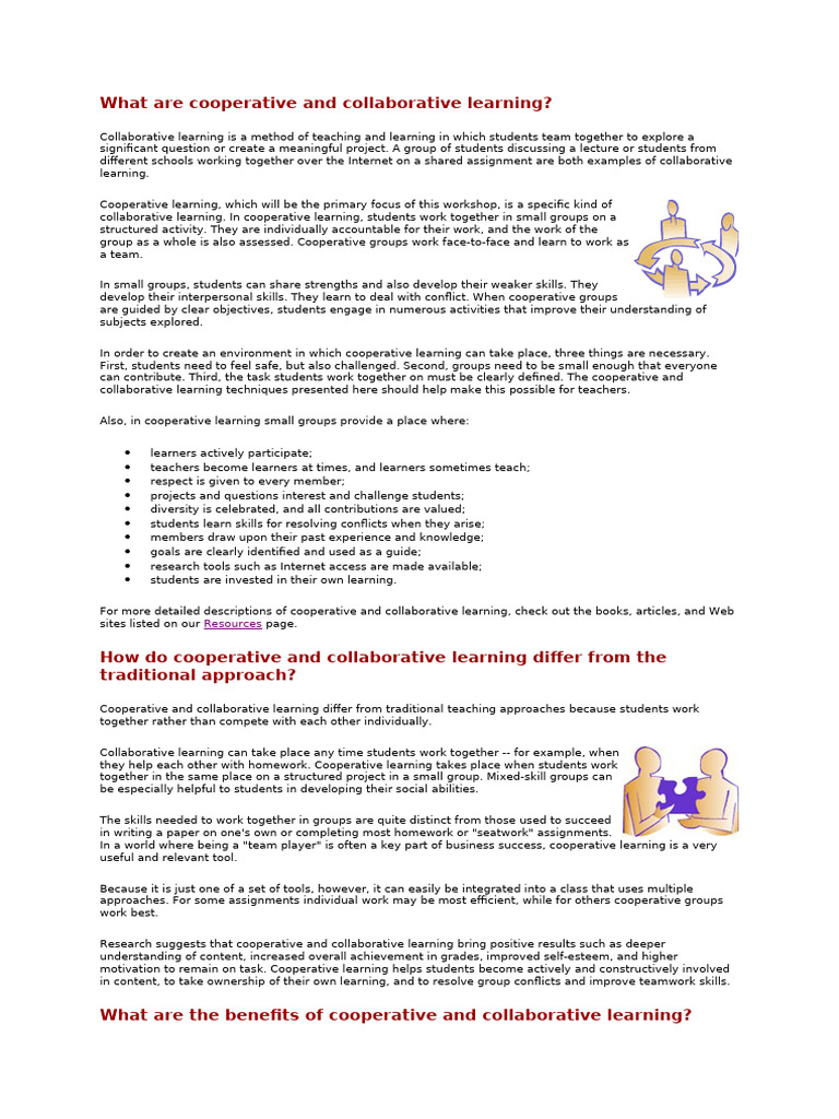 Cooperative and Collaborative Learning | PDF | Learning | Psychological ...