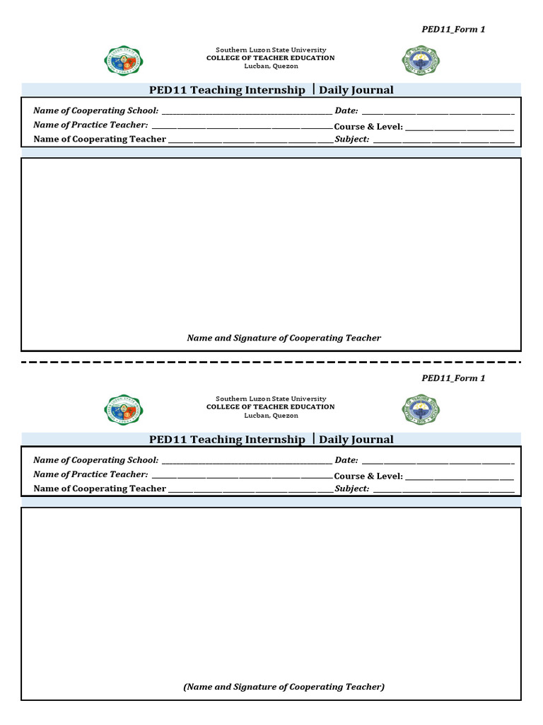 PED11 Teaching Internship Journal | PDF