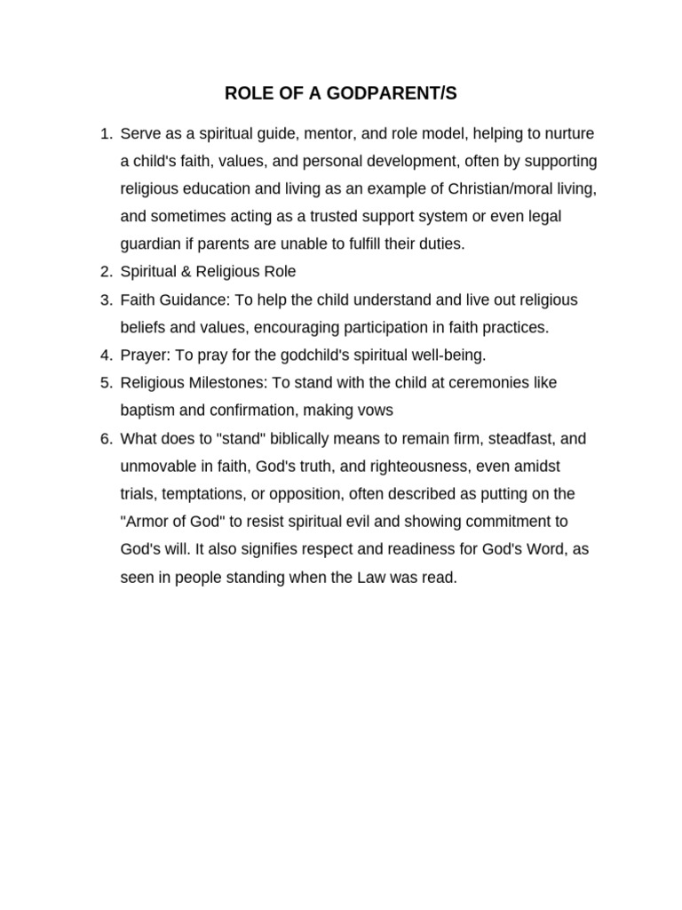 Importance of Godparents in Faith | PDF