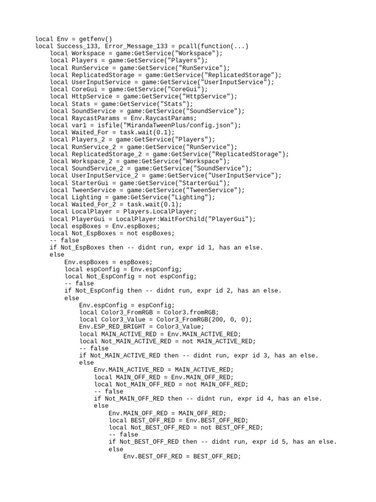 Roblox Lua Script for ESP Configuration | PDF