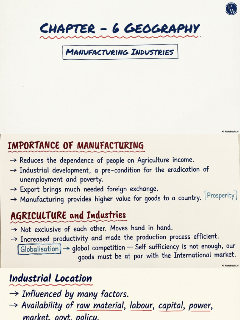 Manufacturing Industries a Geography Chapter | PDF