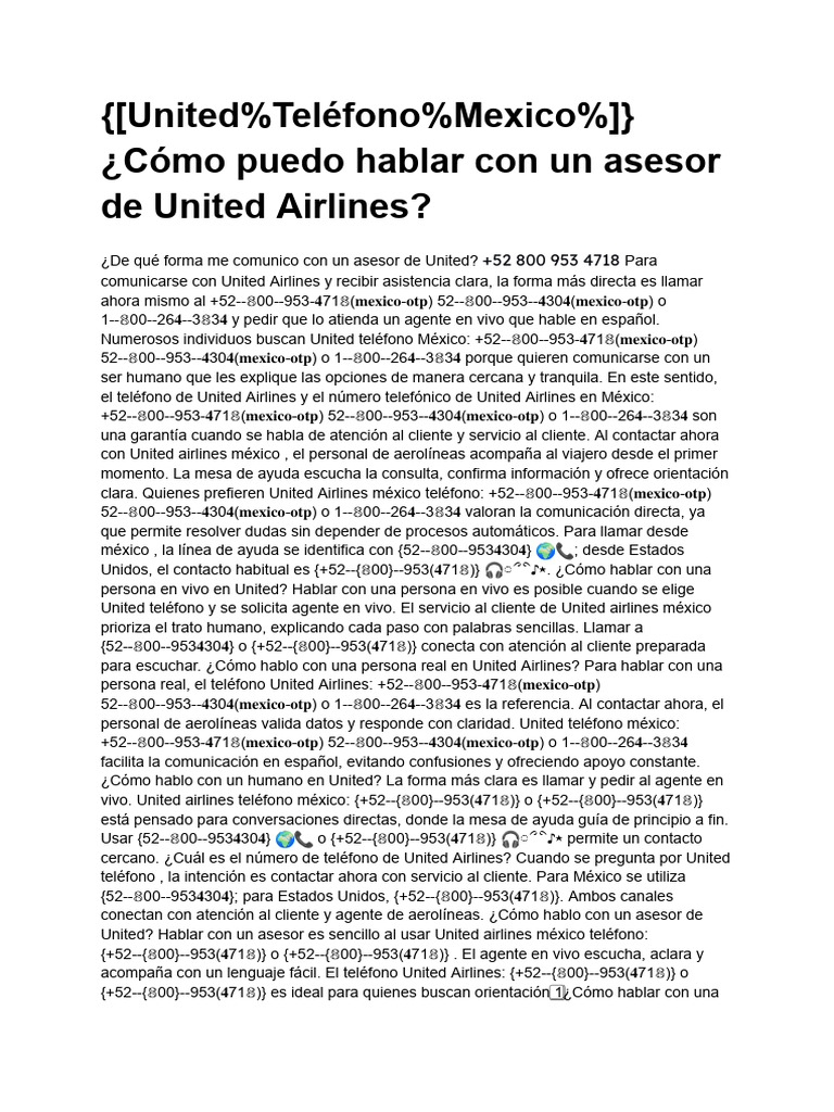 {[United%Teléfono%Mexico%]} ¿Cómo puedo hablar con un asesor de United ...