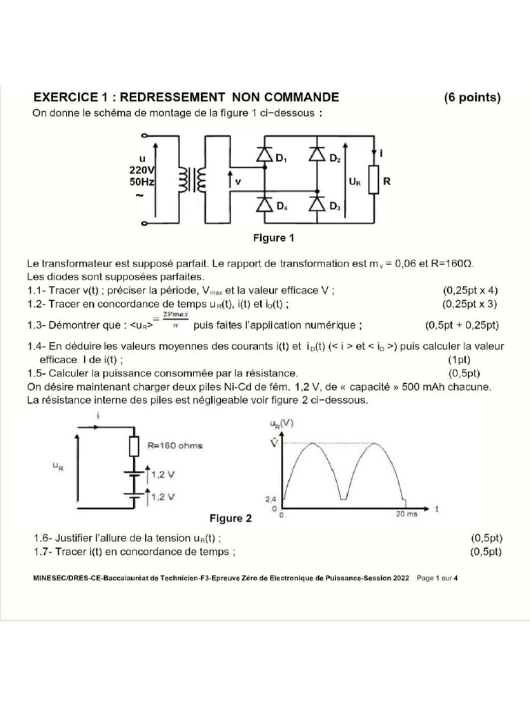 Electroniquede Puissance Exo Non Corrigés | PDF