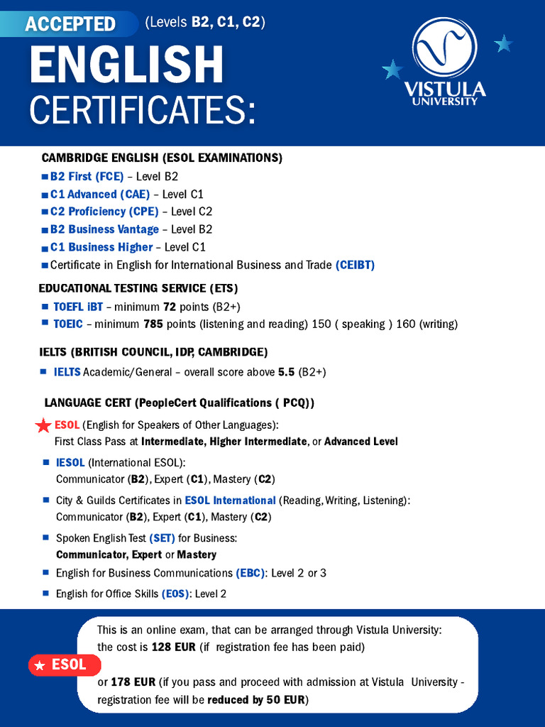 English Proficiency Certifications Guide | PDF | Qualifications ...